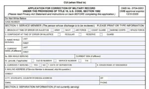 DD Form 149 – Application For Correction of Military Record